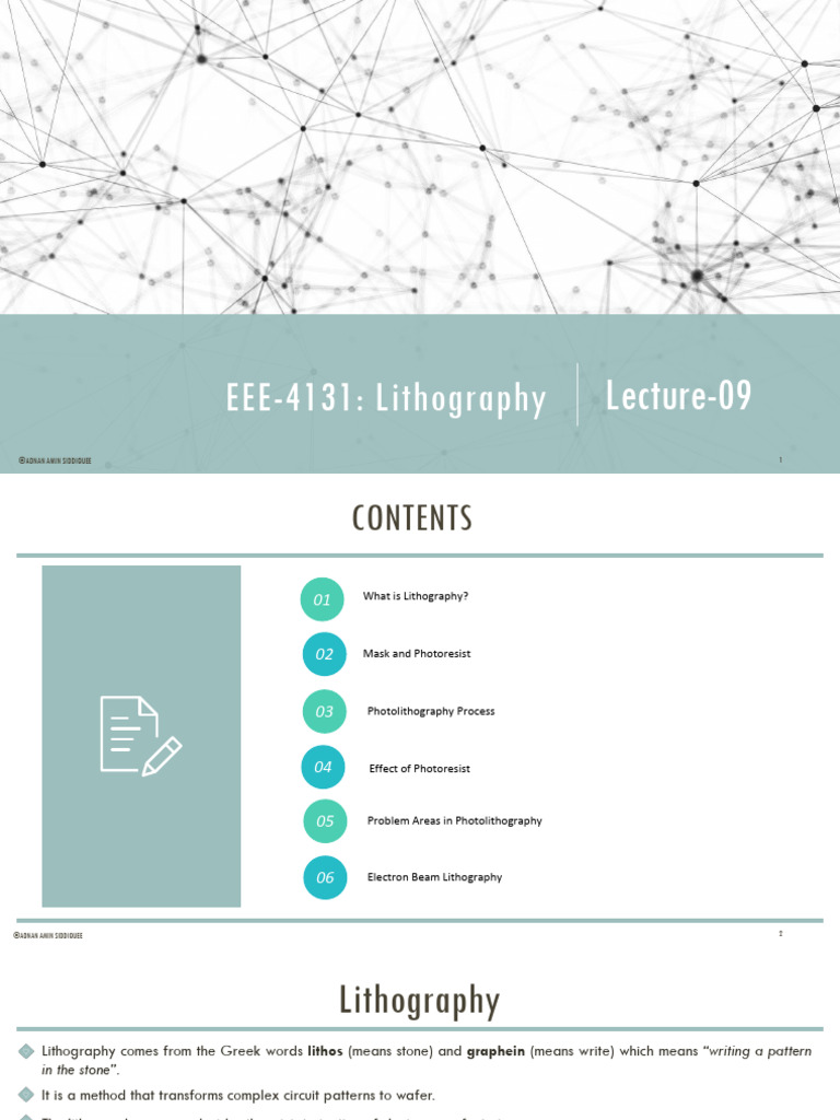 Lec-9 Lithography | PDF | Photolithography | Wafer (Electronics)