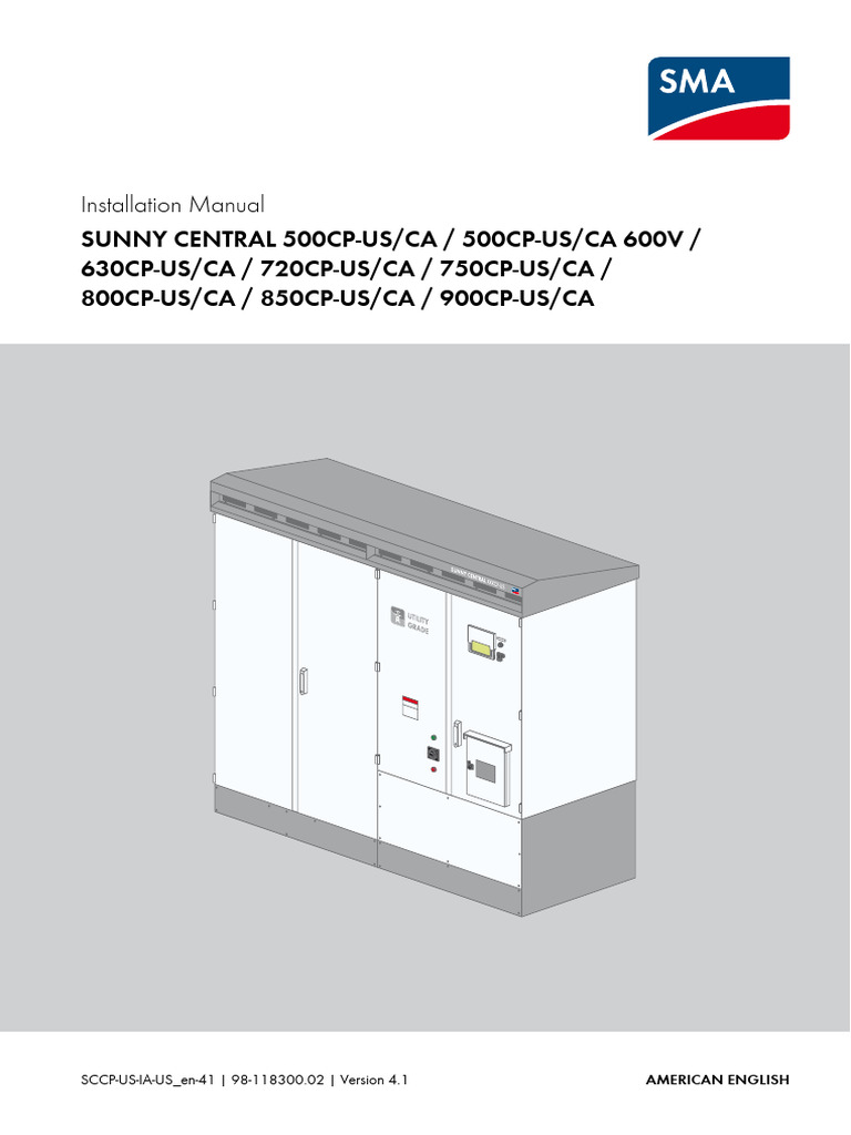 Sma Central Inverter Sc500cp Us 10 600v Manual | PDF | Power Inverter ...