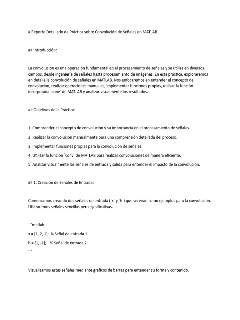 Convolución de Señales en MATLAB | PDF | Circunvolución | Informática