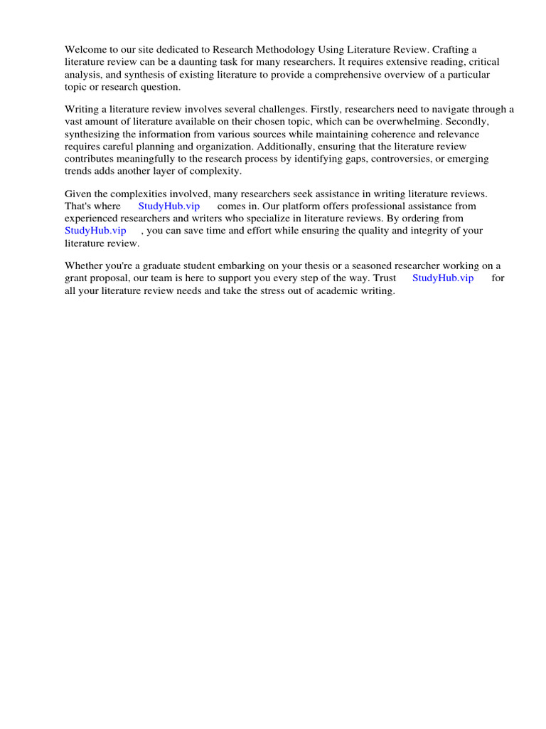 Research Methodology Using Literature Review | PDF | Methodology ...