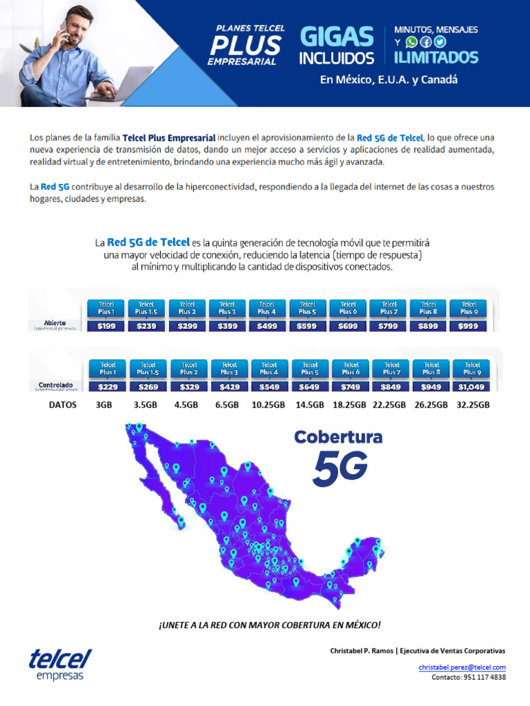 Telcel Plus Empresarial 2023 Actualizado | PDF