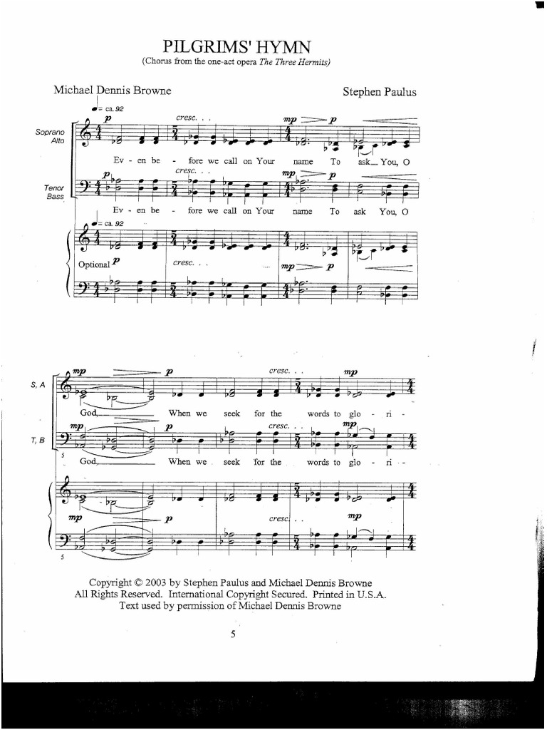 Pilgrims' Hymn | PDF