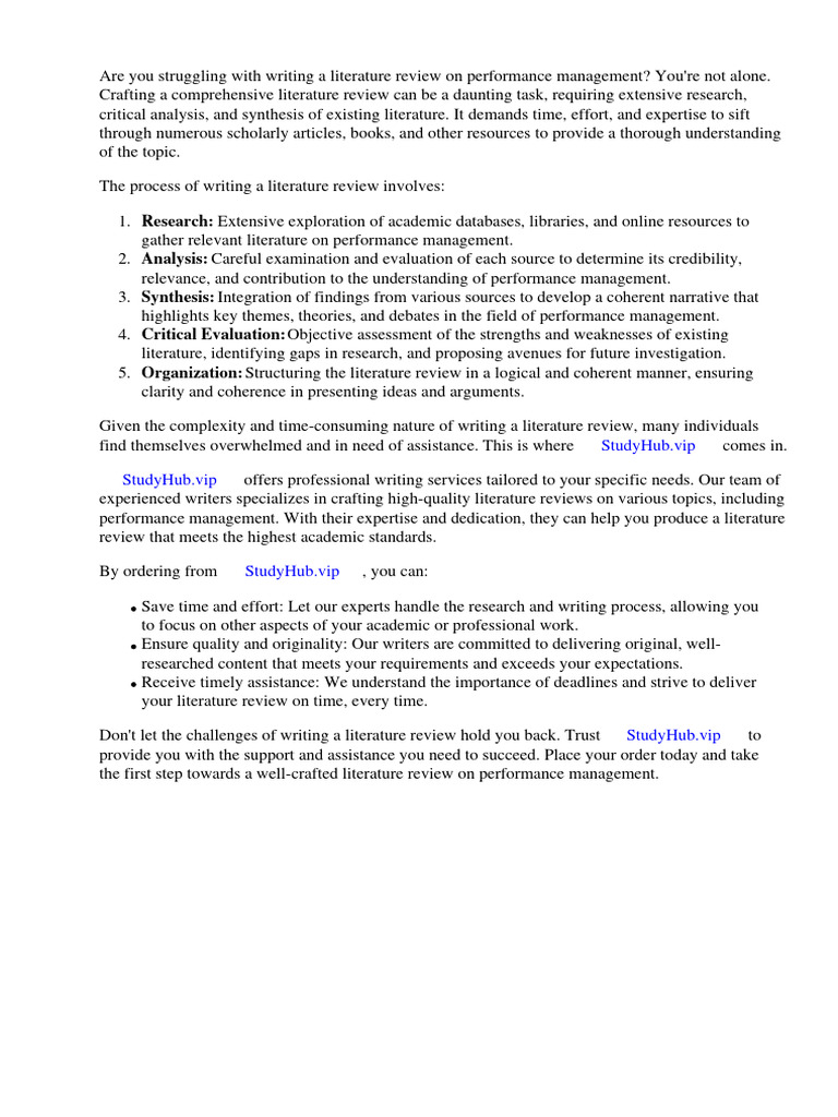 Performance Management Literature Review PDF | PDF | Performance ... Performance Management Literature Review PDF | PDF | Performance ...