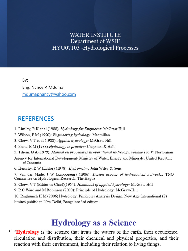 Lecture Hydrological Processes | PDF | Precipitation | Humidity