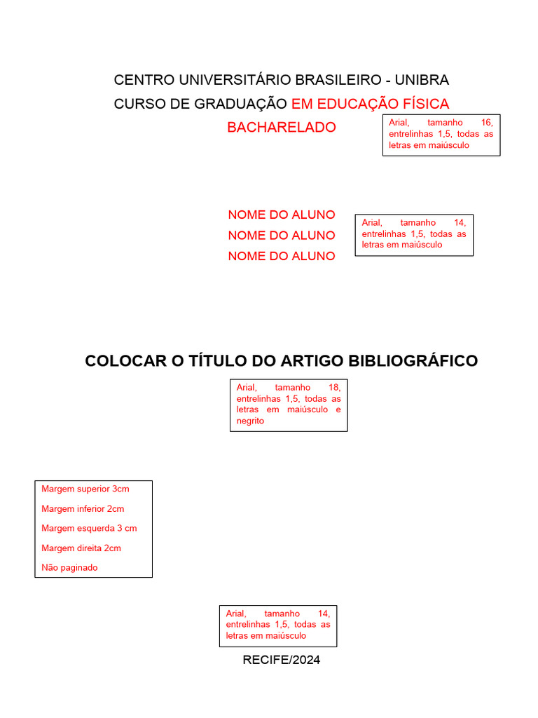 Modelo de Artigo Final - Tcc2 - Unibra 2024 | PDF | Abstract (resumo) | Sociologia