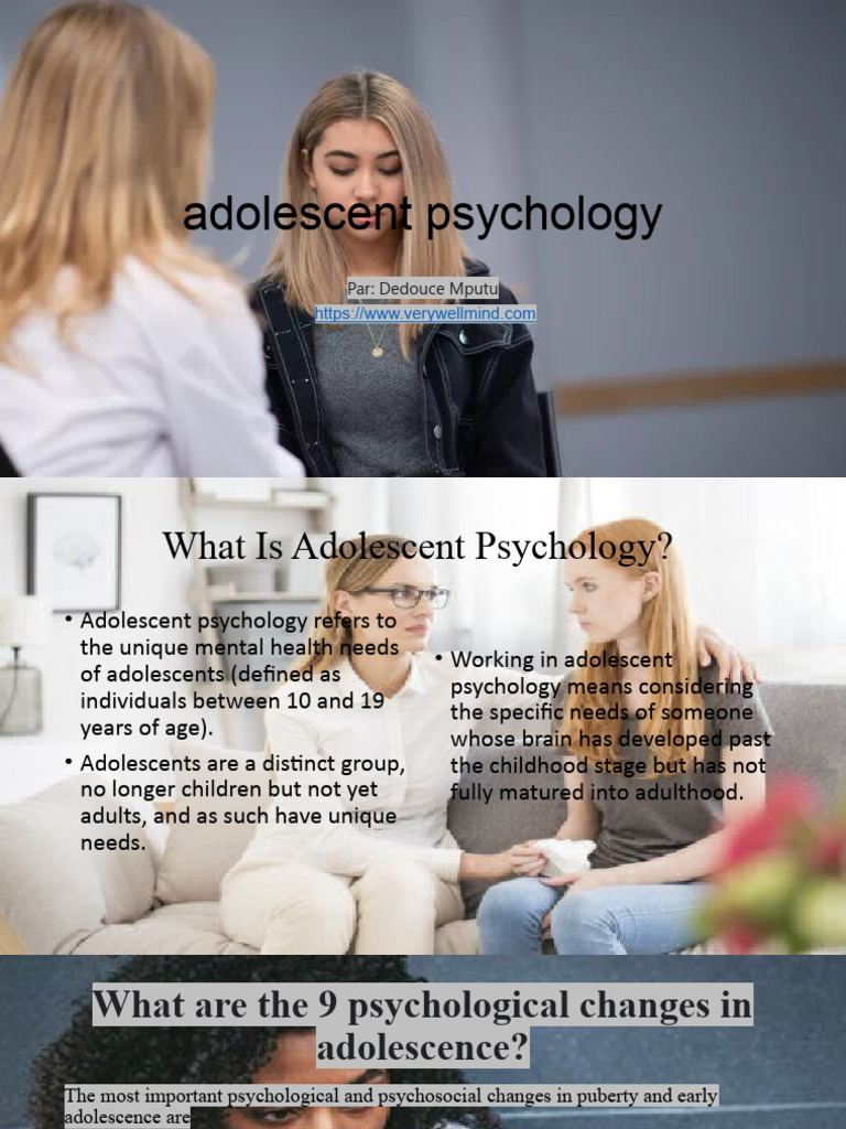Adolescent Psychology | PDF | Adolescence | Psychotherapy
