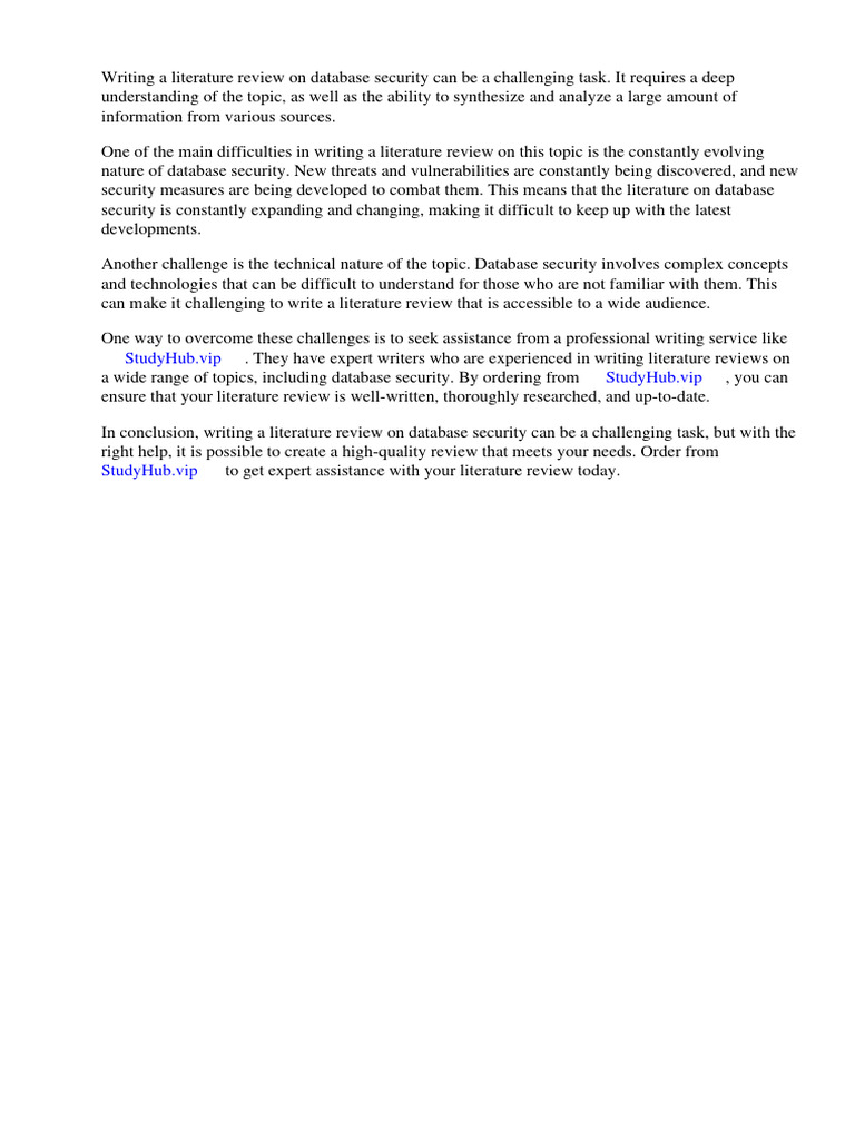 Literature Review Database Security Pdf Systematic Review Pub Med