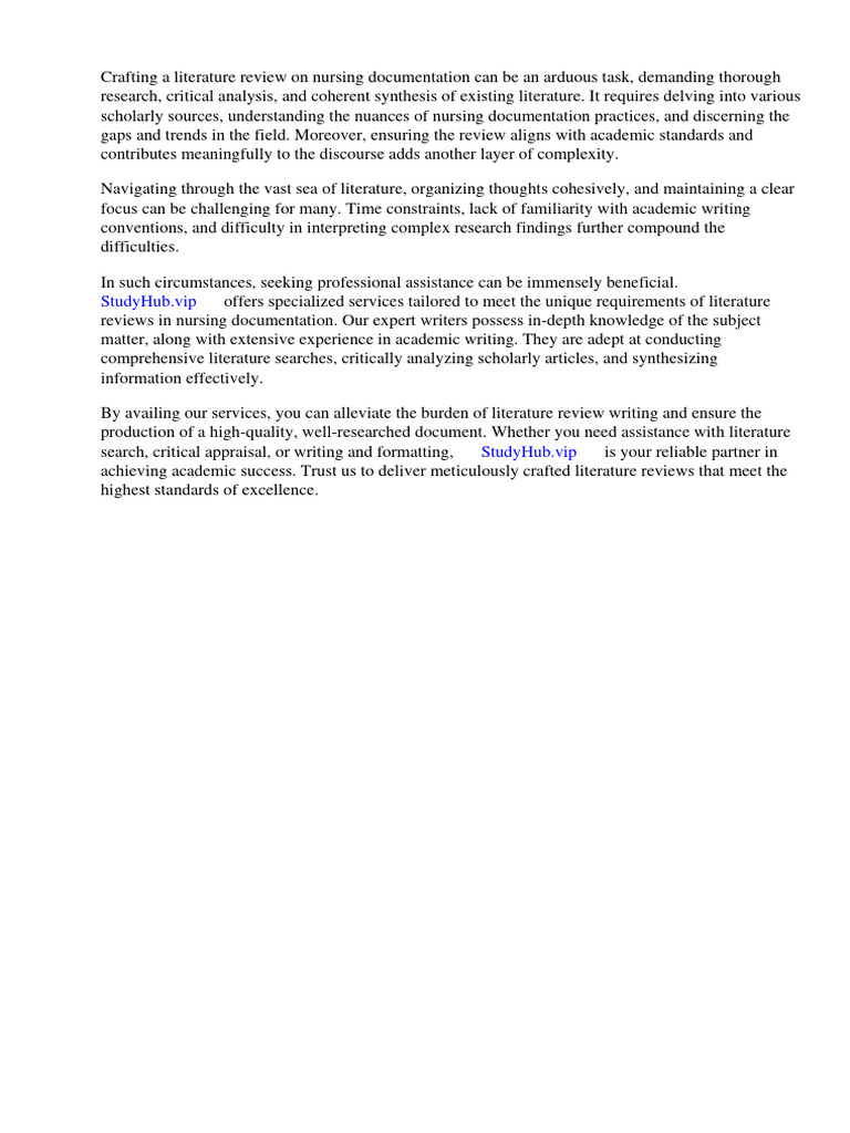 Literature Review Nursing Documentation | Download Free PDF | Nursing ...