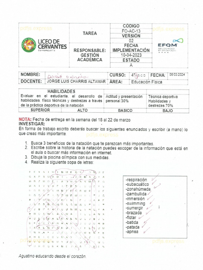 Tarea Ed. Fisica - Davod Garcia | PDF