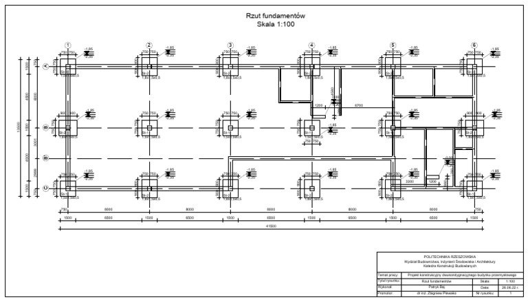 Rys. 1 - Rzut Fundamentów | PDF
