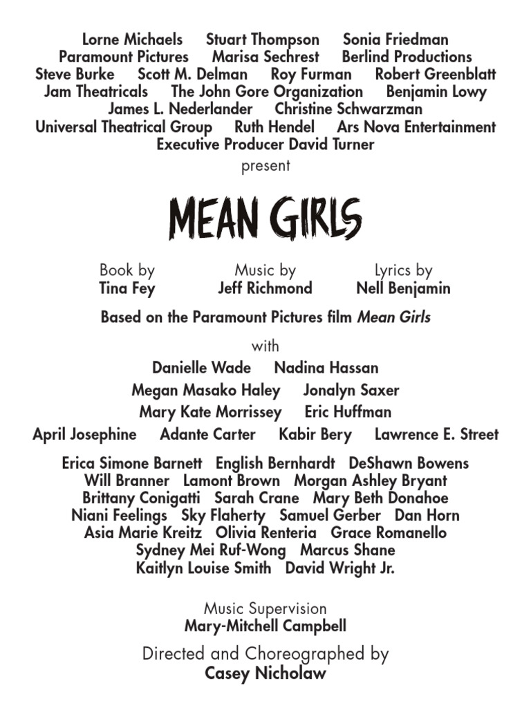 Mean Girls | PDF | Broadway Theatre | Theatre