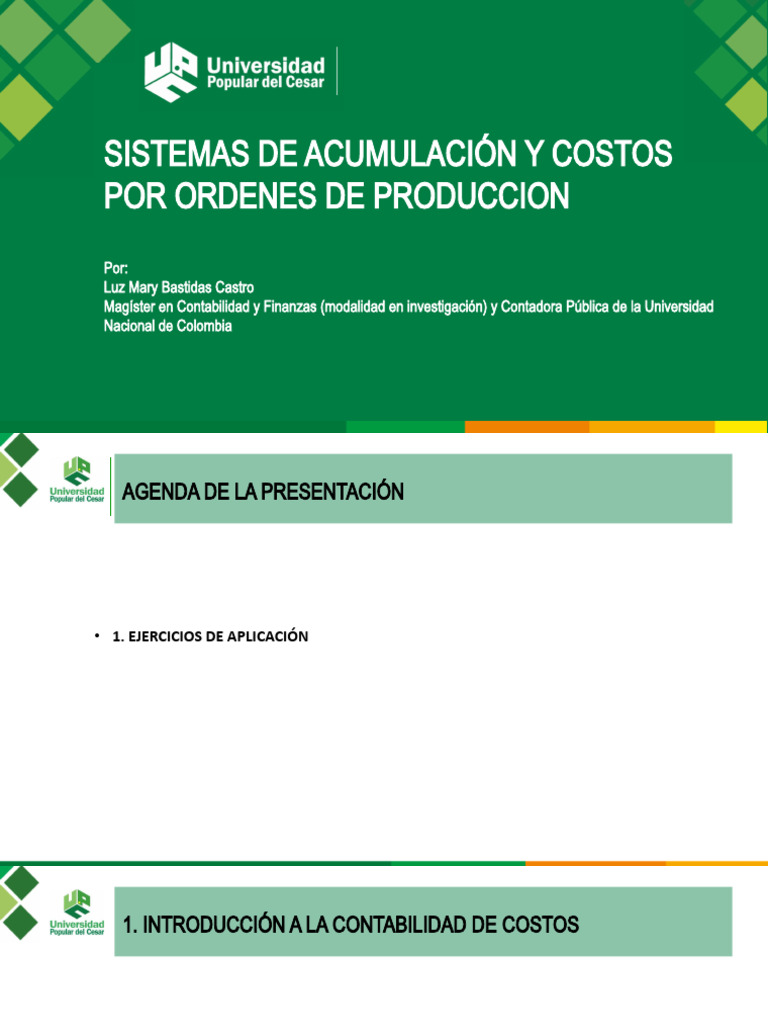 Presentación UNIDAD 1 GENERALIDADES E INTRODUCCION A LA CONTABILIDAD DE COSTOS Clase 3 ...