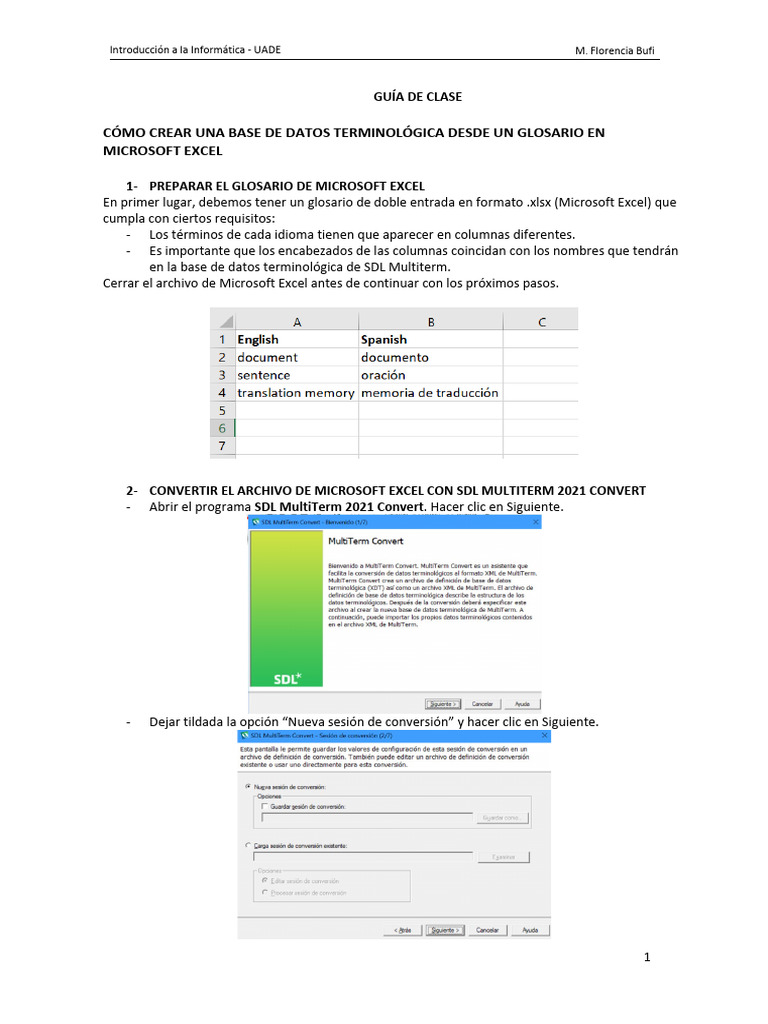 Guía de Clase - Creación de Base Terminológica | PDF | Archivo de ...