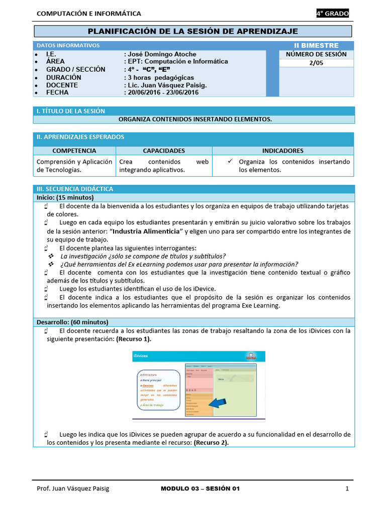 II BIMESTRE - MODULO 3 - SESION 02 - Sesion de Aprendizaje | PDF ... II BIMESTRE - MODULO 3 - SESION 02 - Sesion de Aprendizaje | PDF ...