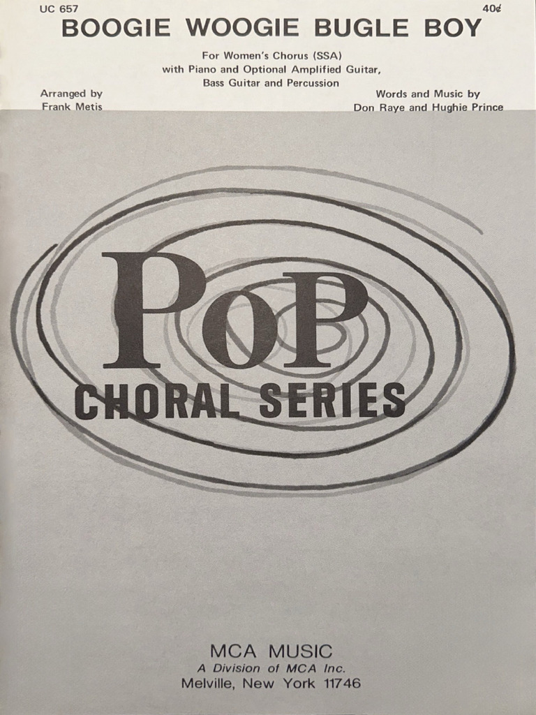 Boogie Woogie Bugle Boy - Arr. Metis (SSA) | PDF | Art