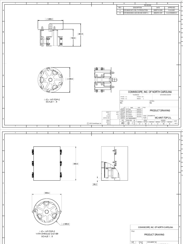 Product Drawing MC-MNT-TOP-2 | PDF | Metrology