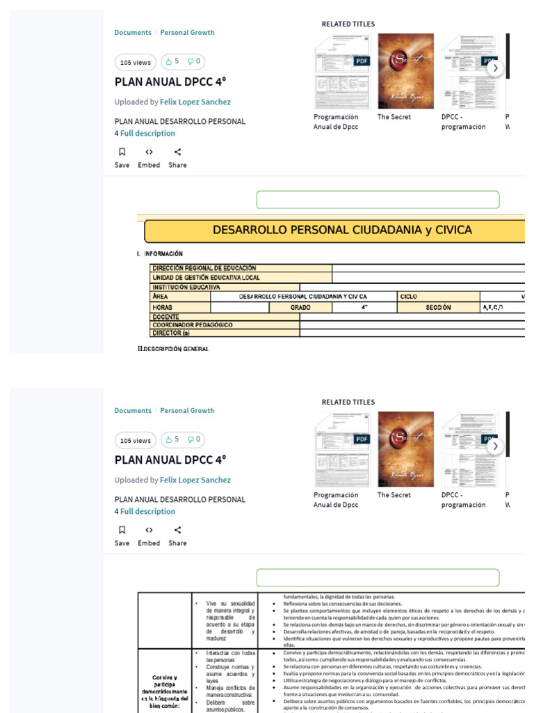 PDF Plan Anual DPCC 4 - Compress | PDF | Psicología Social