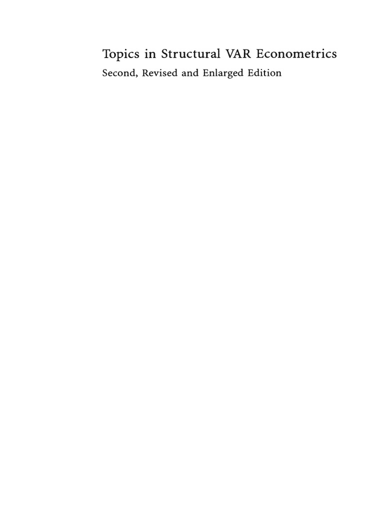 Topics In Structural Var Econometrics Pdf Vector Autoregression Bayesian Inference