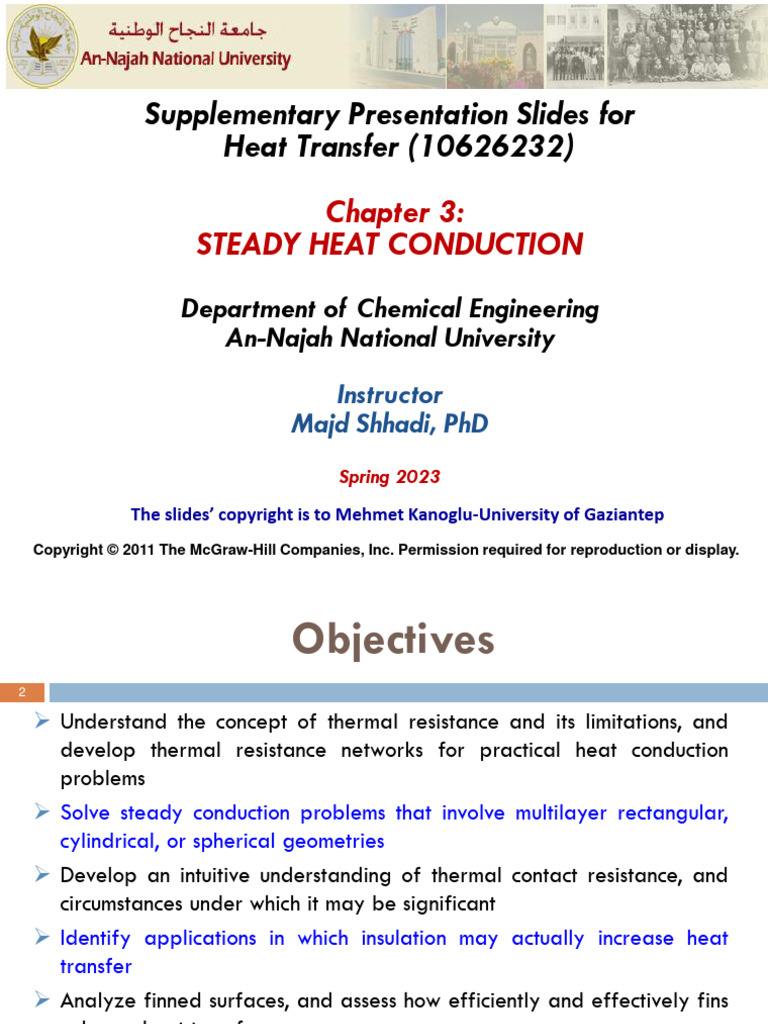 Heat 4e Chap03 LectureSpring 2023 | PDF | Thermal Conduction | Heat ...