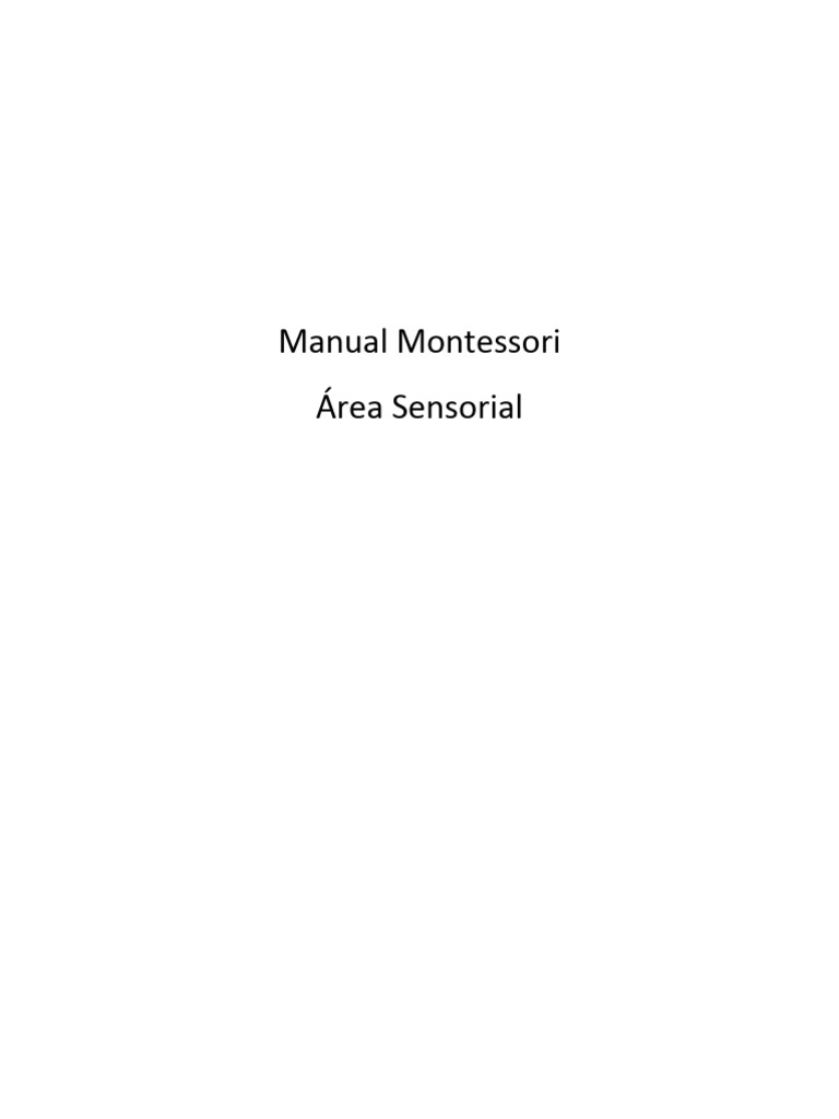 Manual Montessori Sensorial Listo | PDF | Sentidos | Educación Montessori