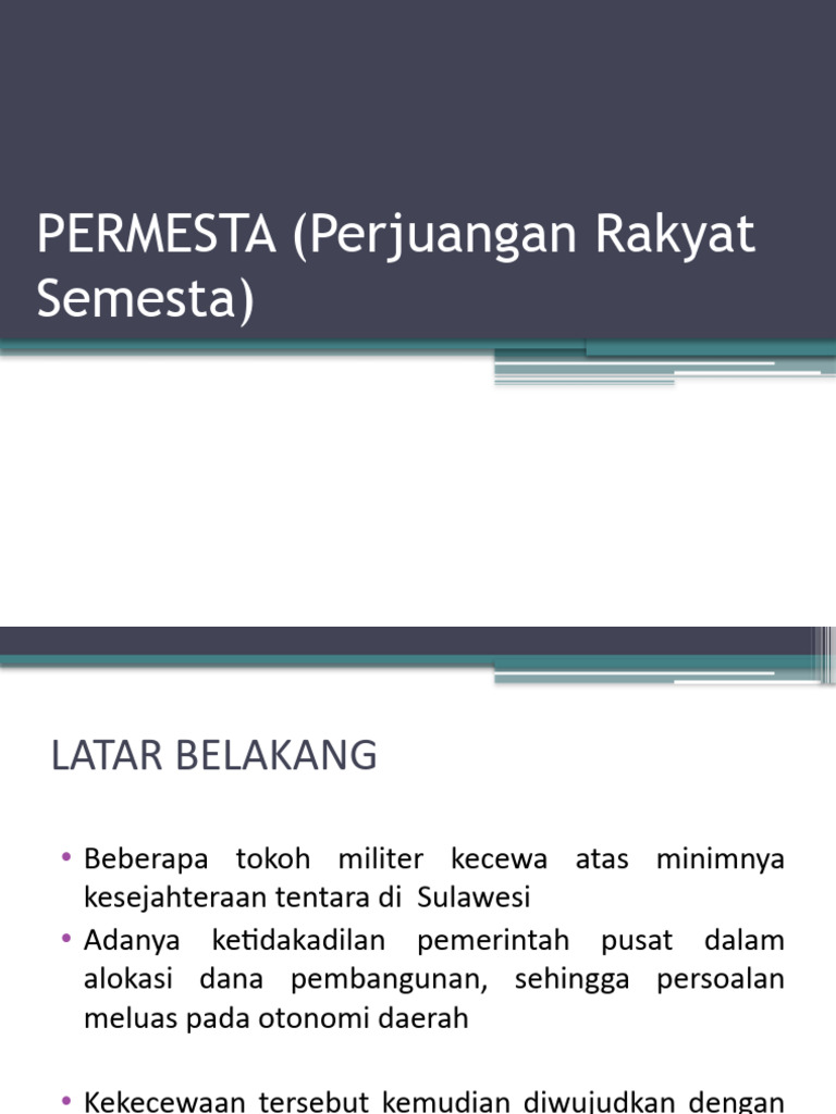 PERMESTA | PDF | Sejarah