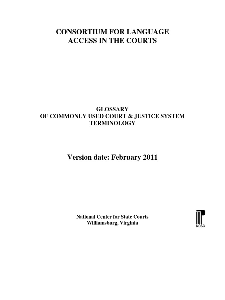 Common Court Terminology Glossary | PDF | Lawsuit | Plea