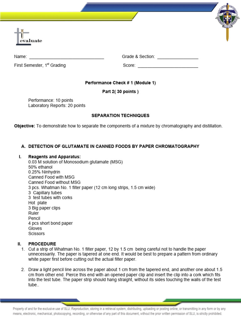 General Chemistry 1 | PDF | Distillation | Chromatography