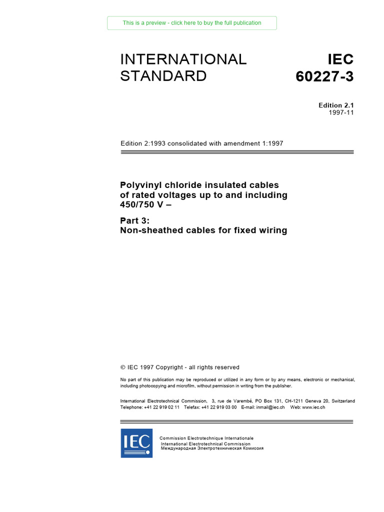 Info Iec60227-3 (Ed2.1) en D | PDF | Electrical Wiring | Insulator ...