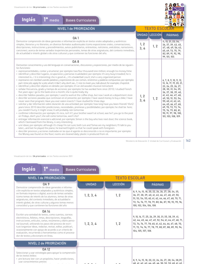 Priorización 1ros Medios | PDF