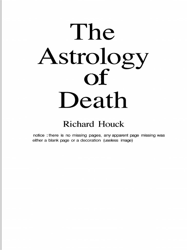 The Astrology of Death (Richard Houck) | PDF | Planets In Astrology ...