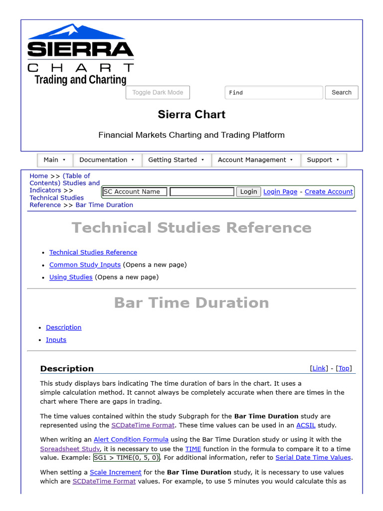 Sierra Chart-Bar Time Duration | PDF