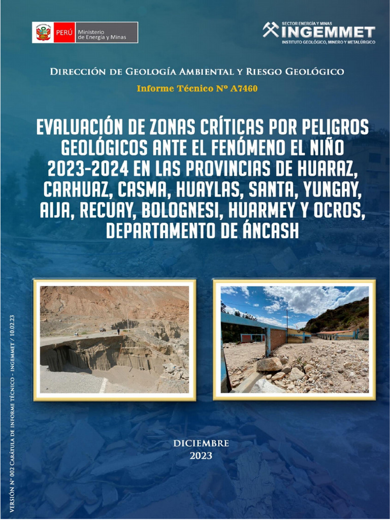 A7460-Evaluacion El Niño 2023-2024-Ancash | Descargar gratis PDF | Erosión | Naturaleza