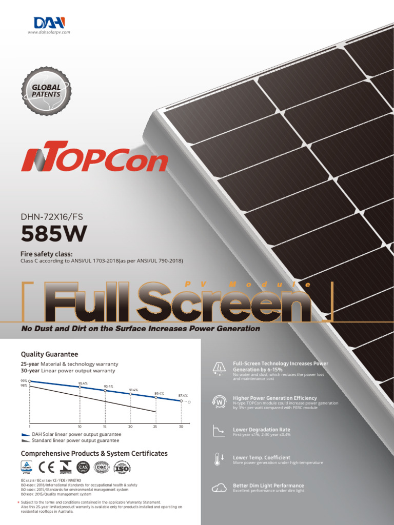 DHN 72X16 FS 585W - Datasheet | PDF | Electricity Generation | Electricity
