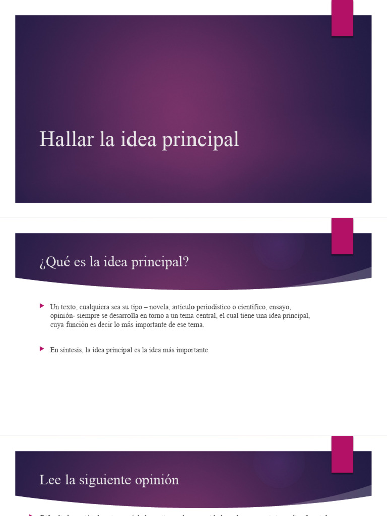 Cómo identificar la idea principal en textos | PDF | Ficción general