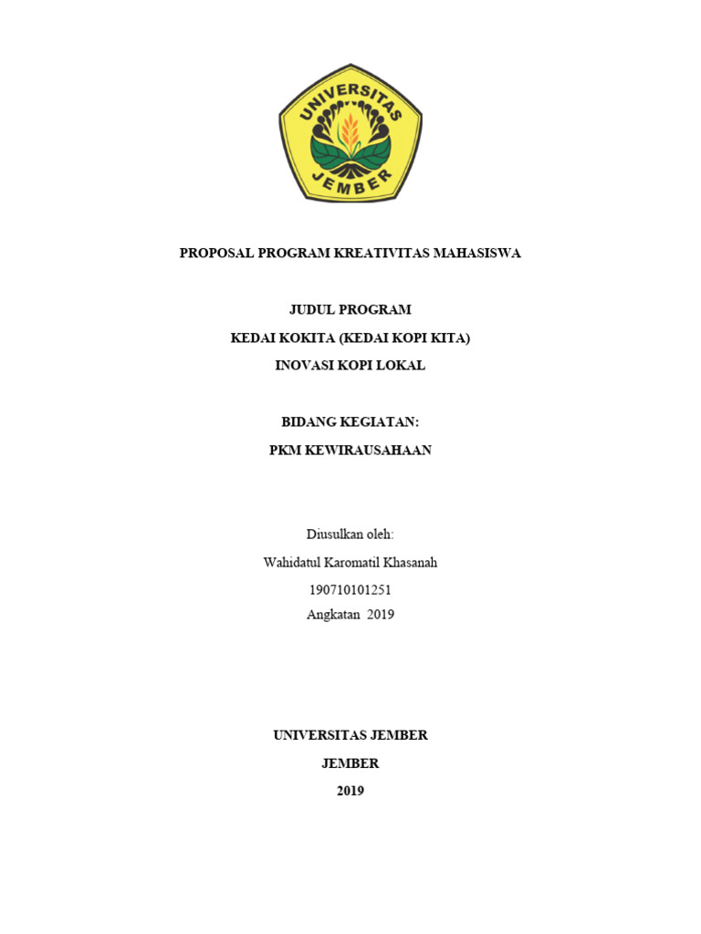 Proposal Program Kreativitas Mahasiswa | PDF