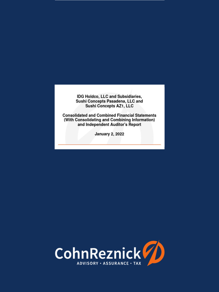 Idg Holdco, LLC - 2021 Final | PDF | Financial Audit | Audit