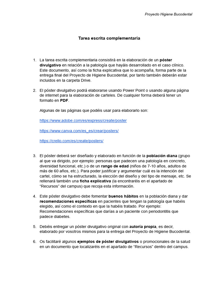 Proyecto HB - Tarea Complementaria | PDF | Arte