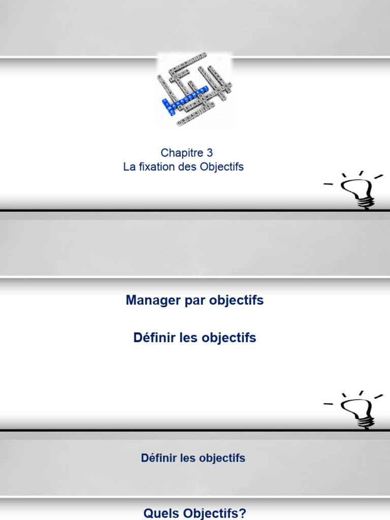 Chapitre 3 La Fixation Des Objectifs | PDF