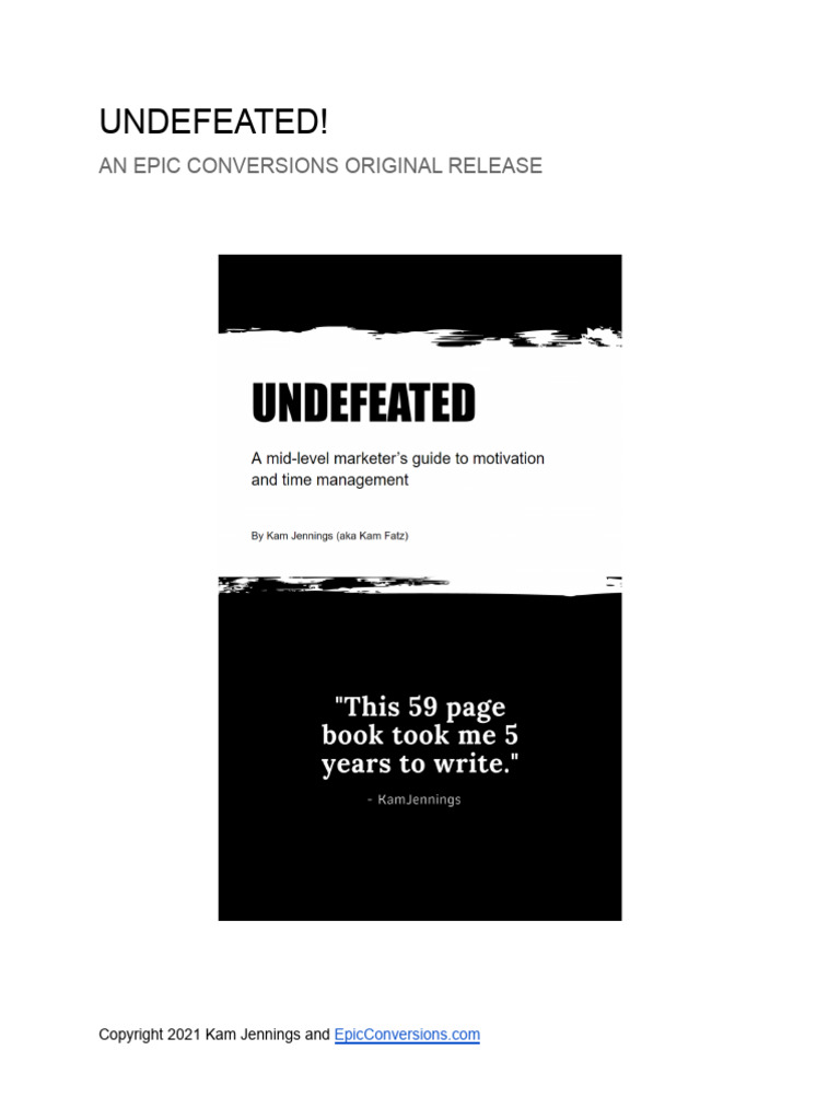 Undefeated - Downloadable | PDF | Copyright | Books