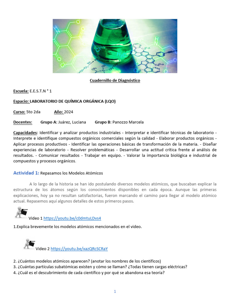 Actividades de Nivelaci-N 2024 Lqo | PDF | Protón | Neutrón