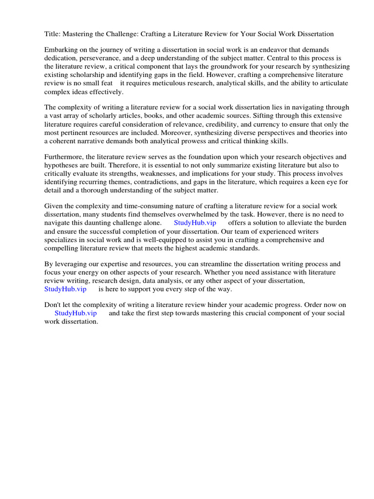 Social Work Dissertation Literature Review Ideas | PDF | Plagiarism ...