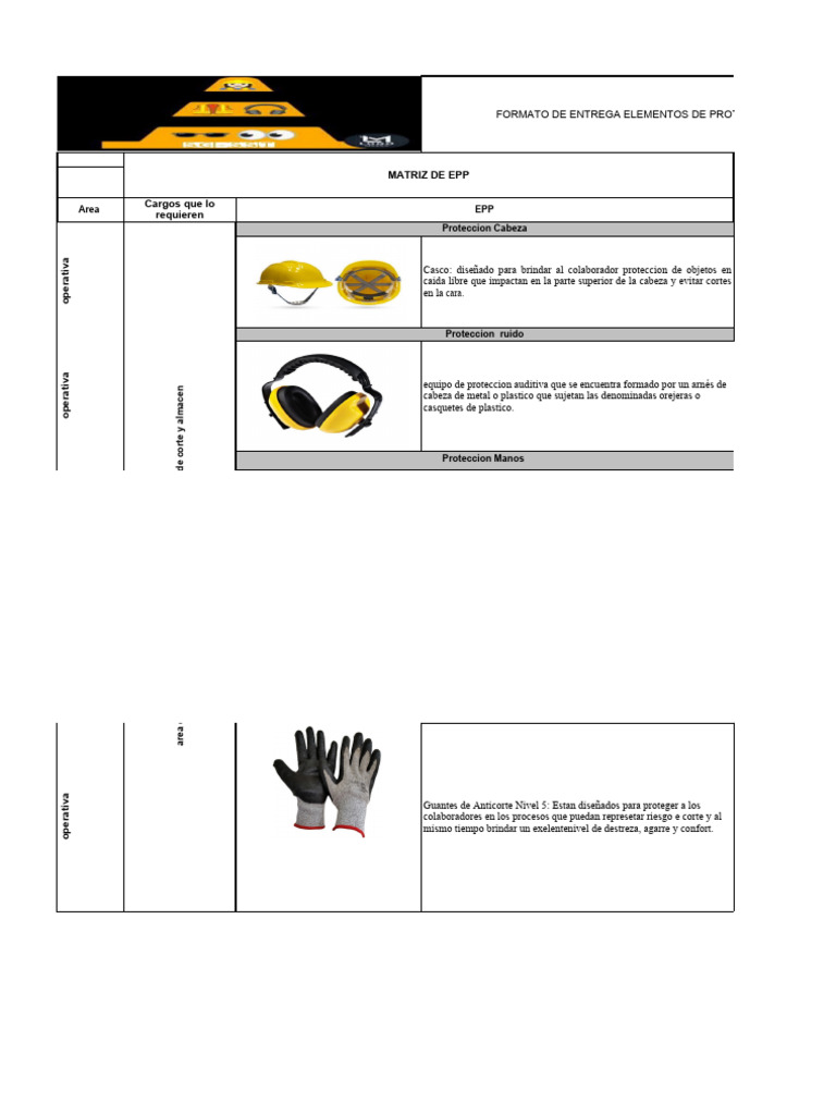 Matriz Epp | PDF | Guante