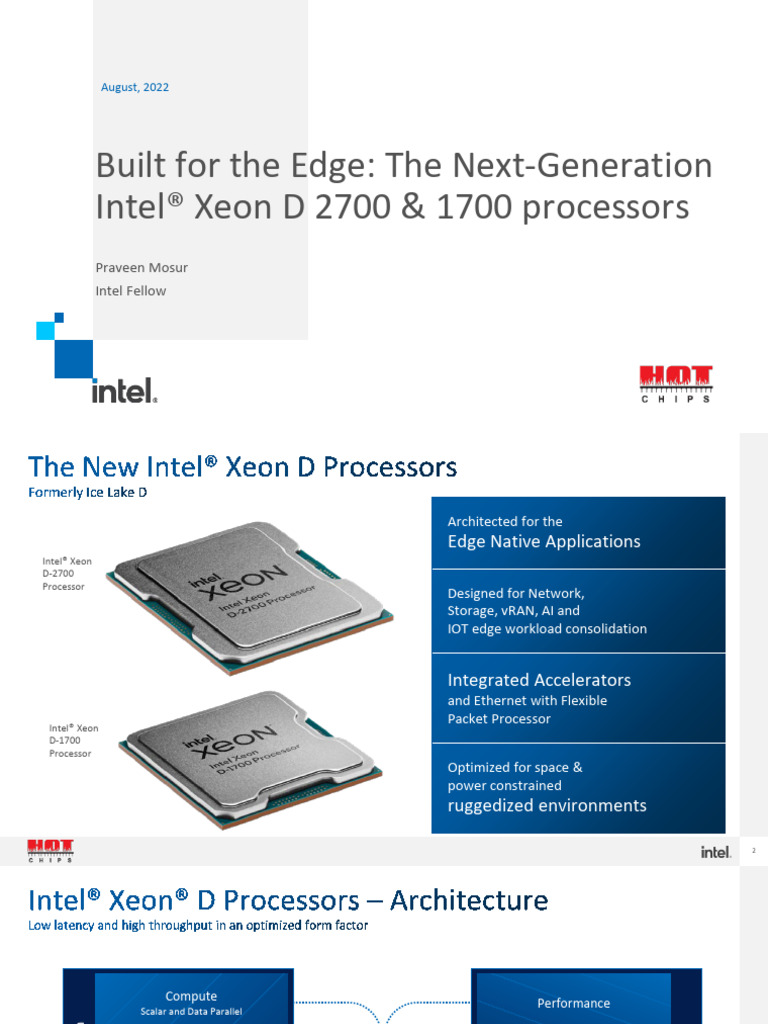 HC2022 XeonDx700 PraveenMosur FINAL | PDF | Cpu Cache | Network Interface Controller