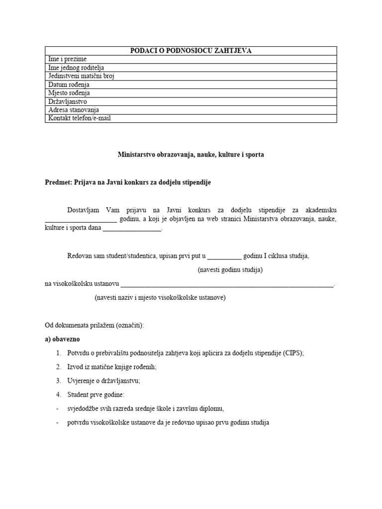 6526492f5a3db9.97059748 - Prijavni Obrazac | PDF