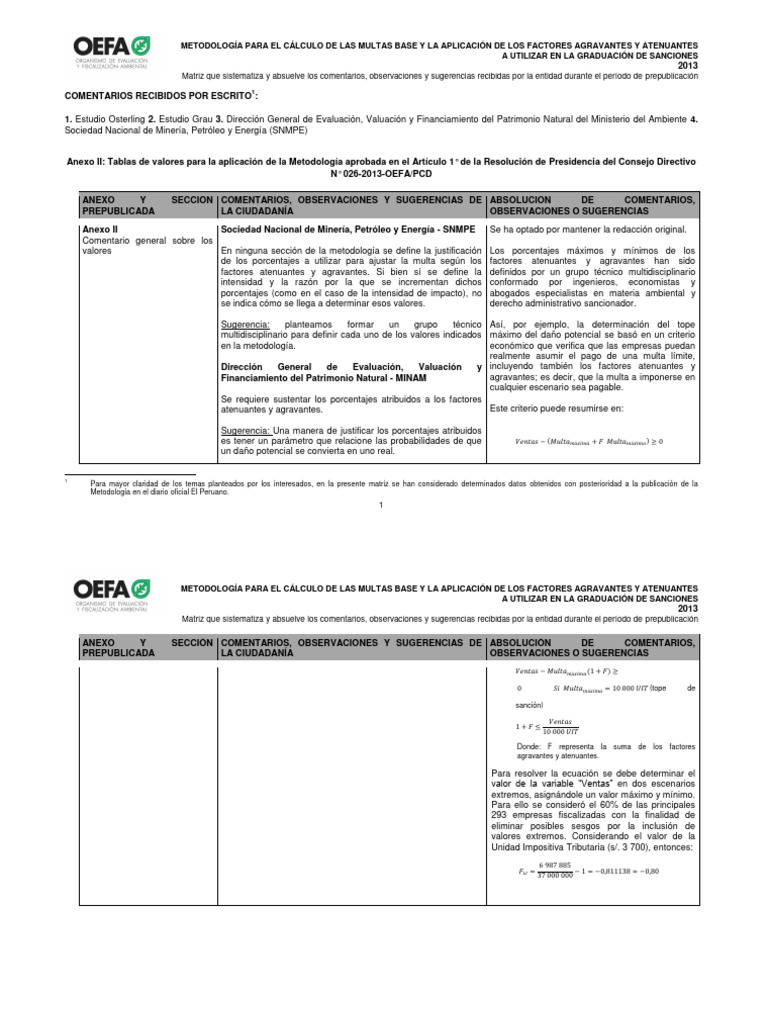 Matriz Metodologia Multas | Descargar gratis PDF | Multa (pena)