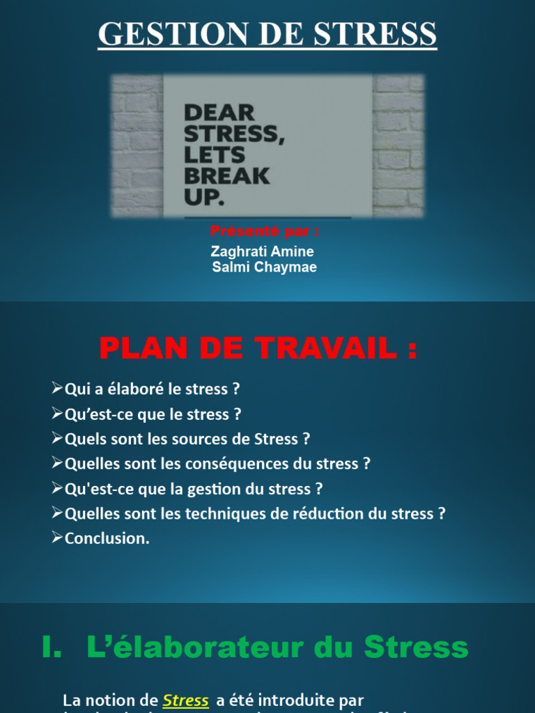 Gestion de Stress-1 | PDF | Stress (Biologie) | Anxiété