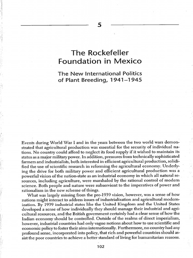 The Rockefeller Foundation in Mexico. The New International Politics of ...