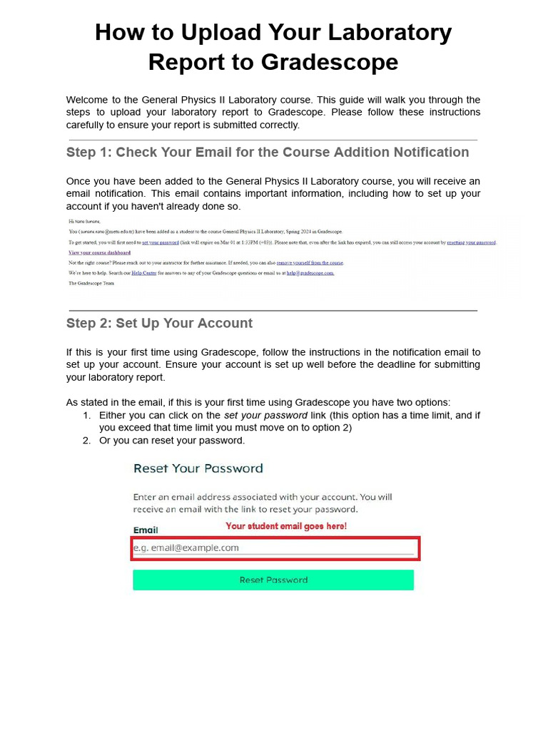 How To Upload Your Reportgraph To Gradescope | Download Free PDF | Cyberspace | Information ...