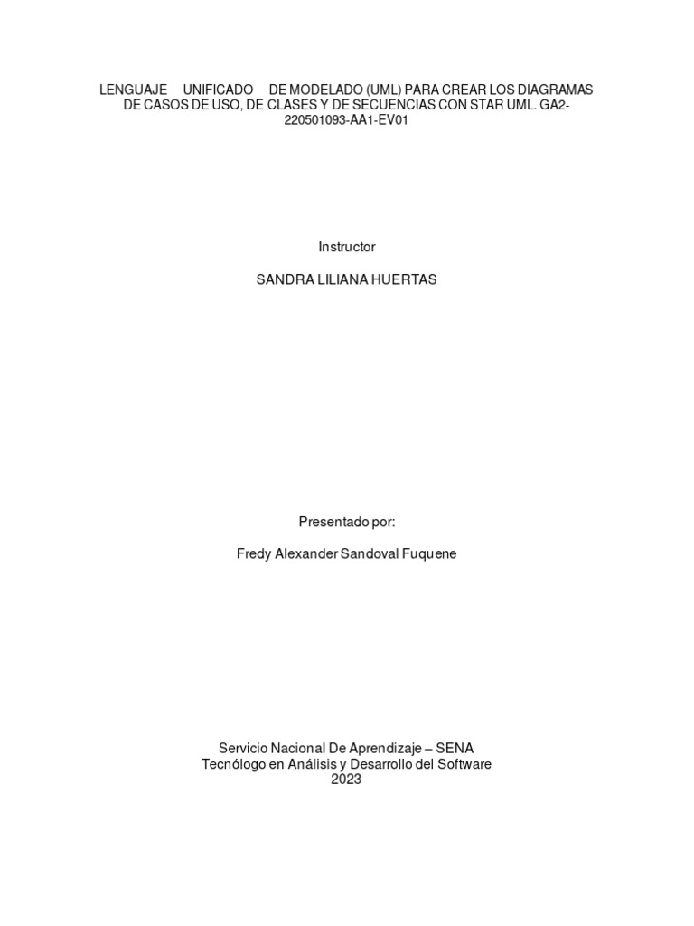 Lenguaje Unificado de Modelado (UML) Para Crear Los Diagramas de Casos ...