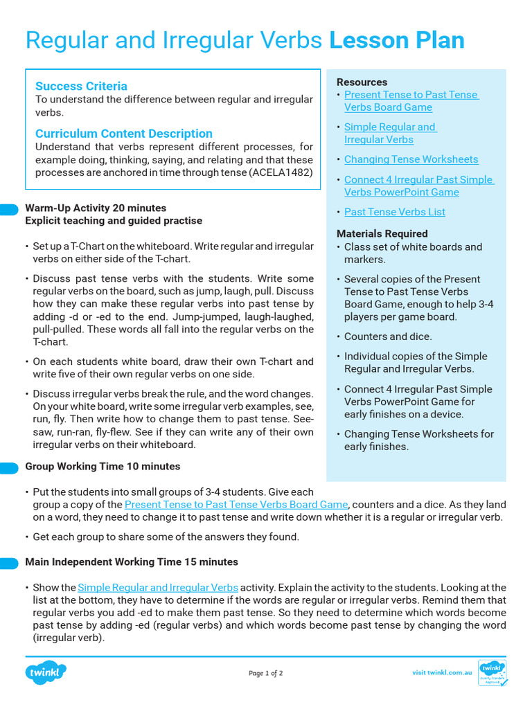 au-l-1651466292-regular-and-irregular-verbs-lesson-plan_ver_2 | PDF ...